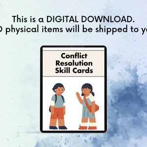 Conflict Resolution Skills Cards for Kids Template for Canva Editable ...