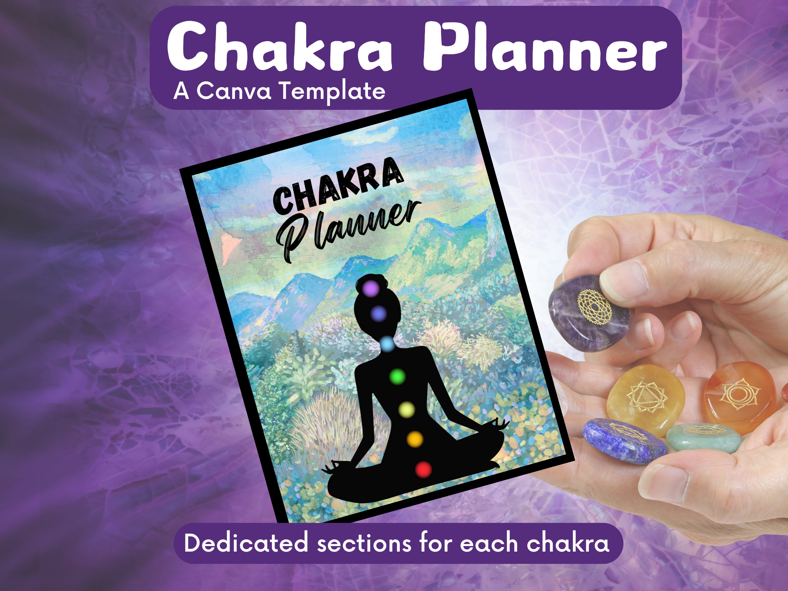 Chakra Planner Template for Canva Editable 7 Chakras System Healing ...