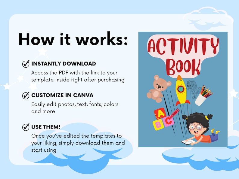 Children's Activity Book | Canva Template | Printable | Editable ...