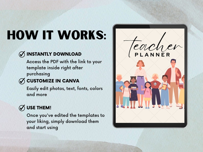 Teacher Planner | Canva Template | Lesson Plan Templates | School ...