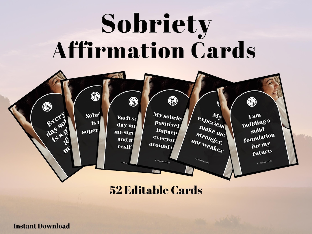 Sobriety Affirmation Cards | Addiction Recovery | Self Care | Mental ...
