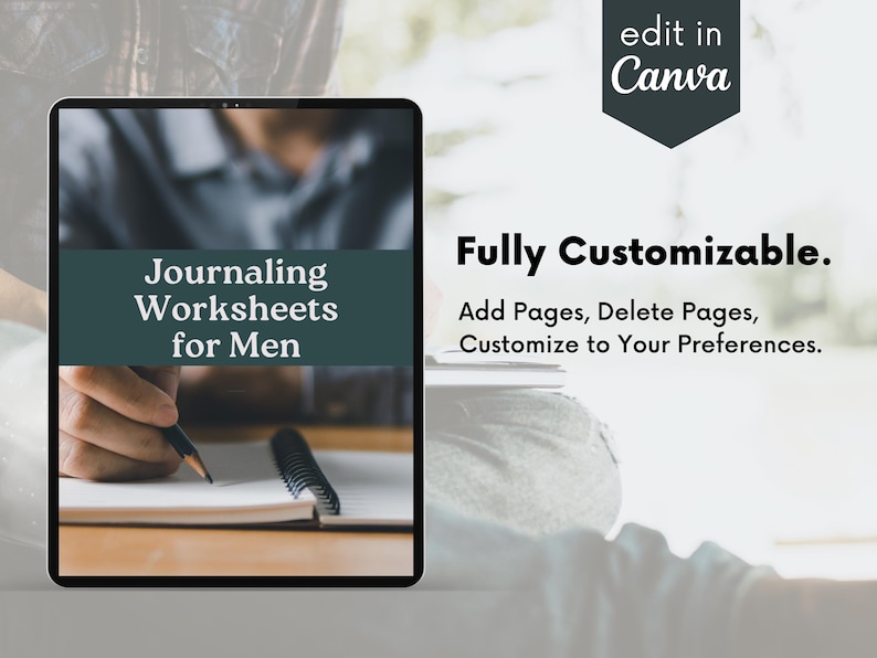 Journaling Worksheet for Men | Printable Prompts | Self-reflection ...