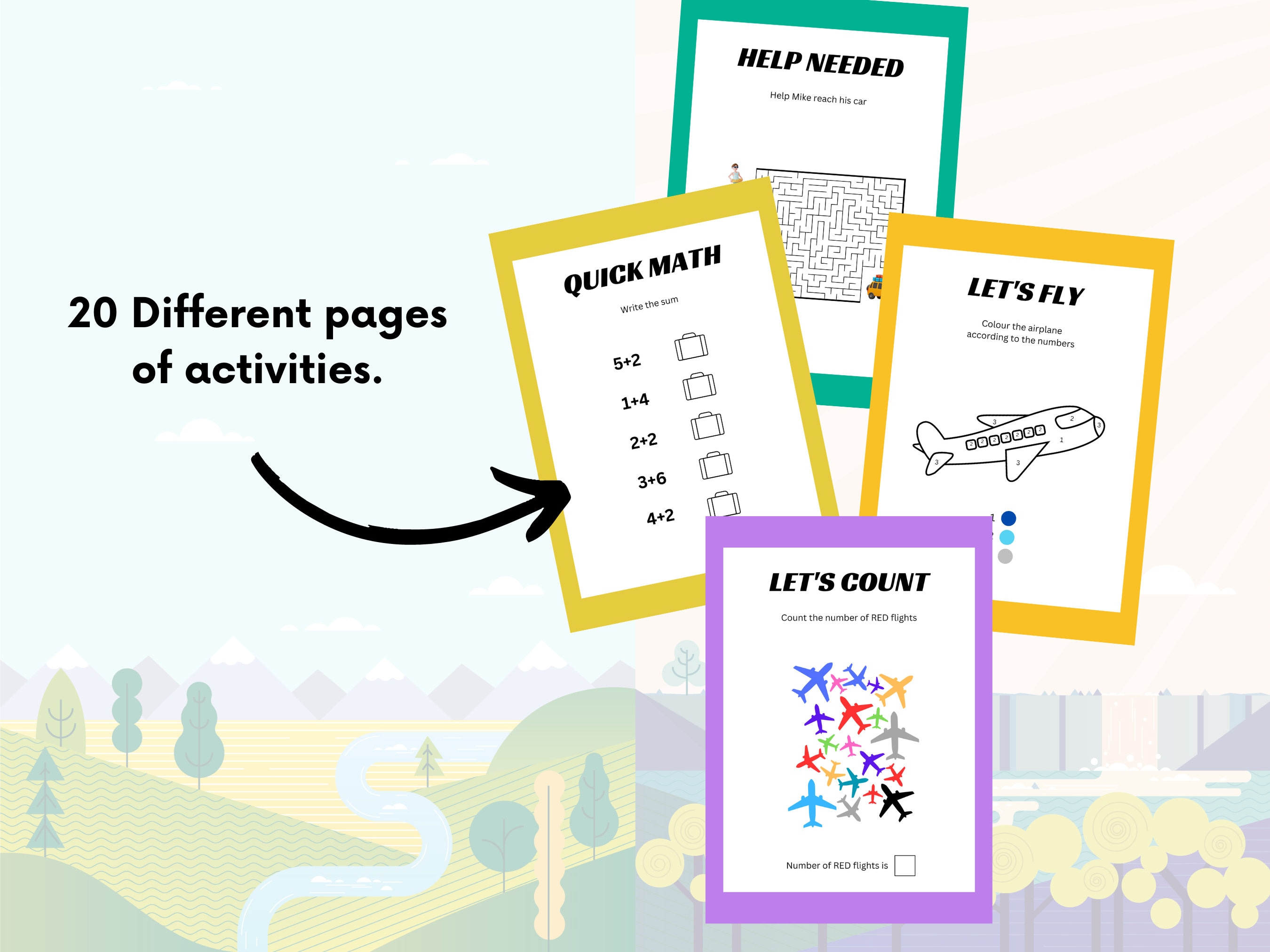 Travel Activity Pages for Children | Entertainment for Kids | Road Trip ...