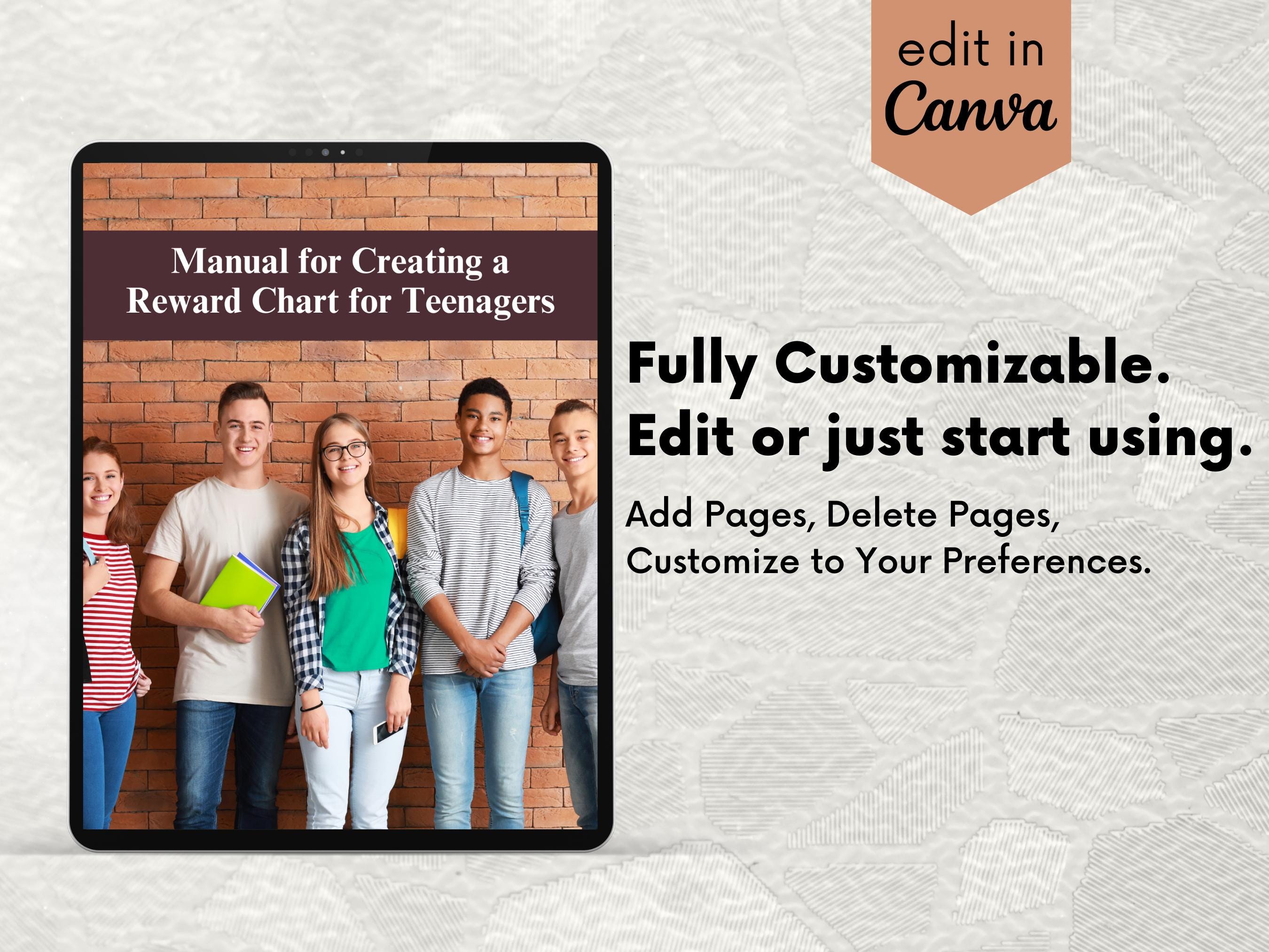 Manual for Creating Reward Chart for Teenagers | Teen Motivation | Goal ...