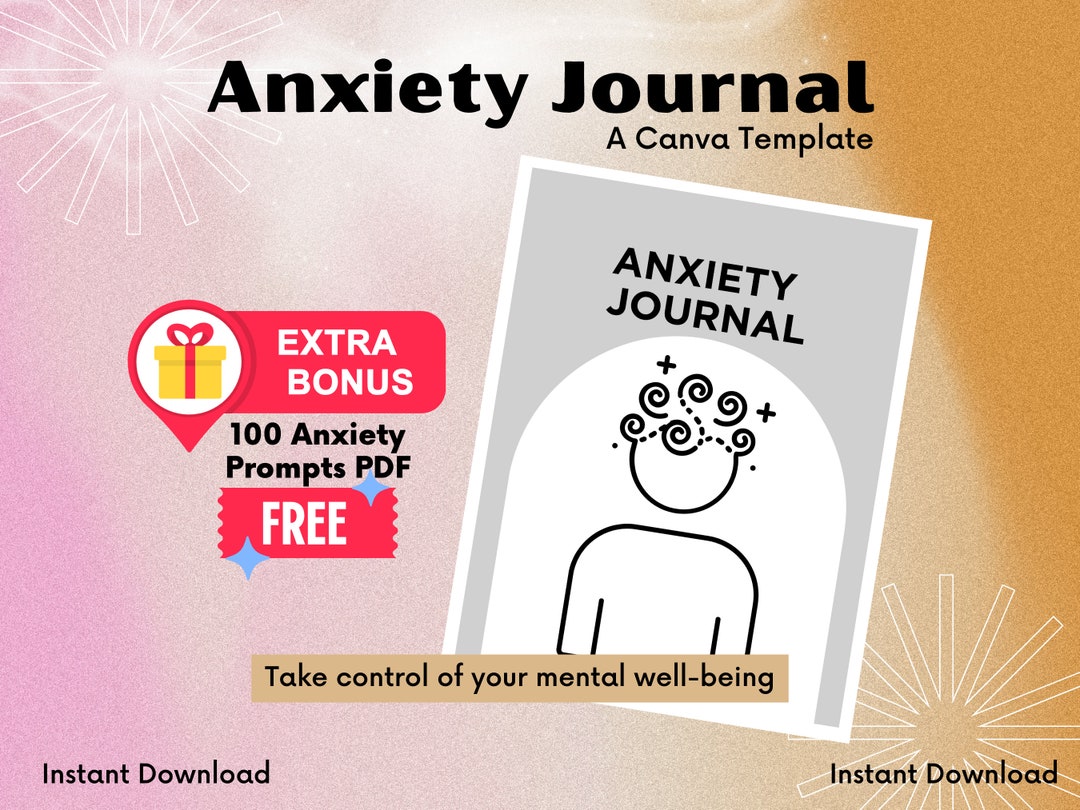 Anxiety Journal | Self Care Planner | Canva Template | Mental Health ...