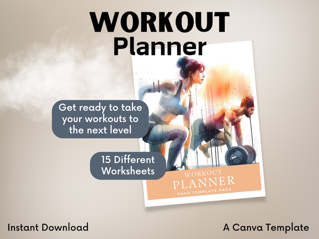 Workout Planner | Template for Canva | Exercise | Fitness Tracker ...