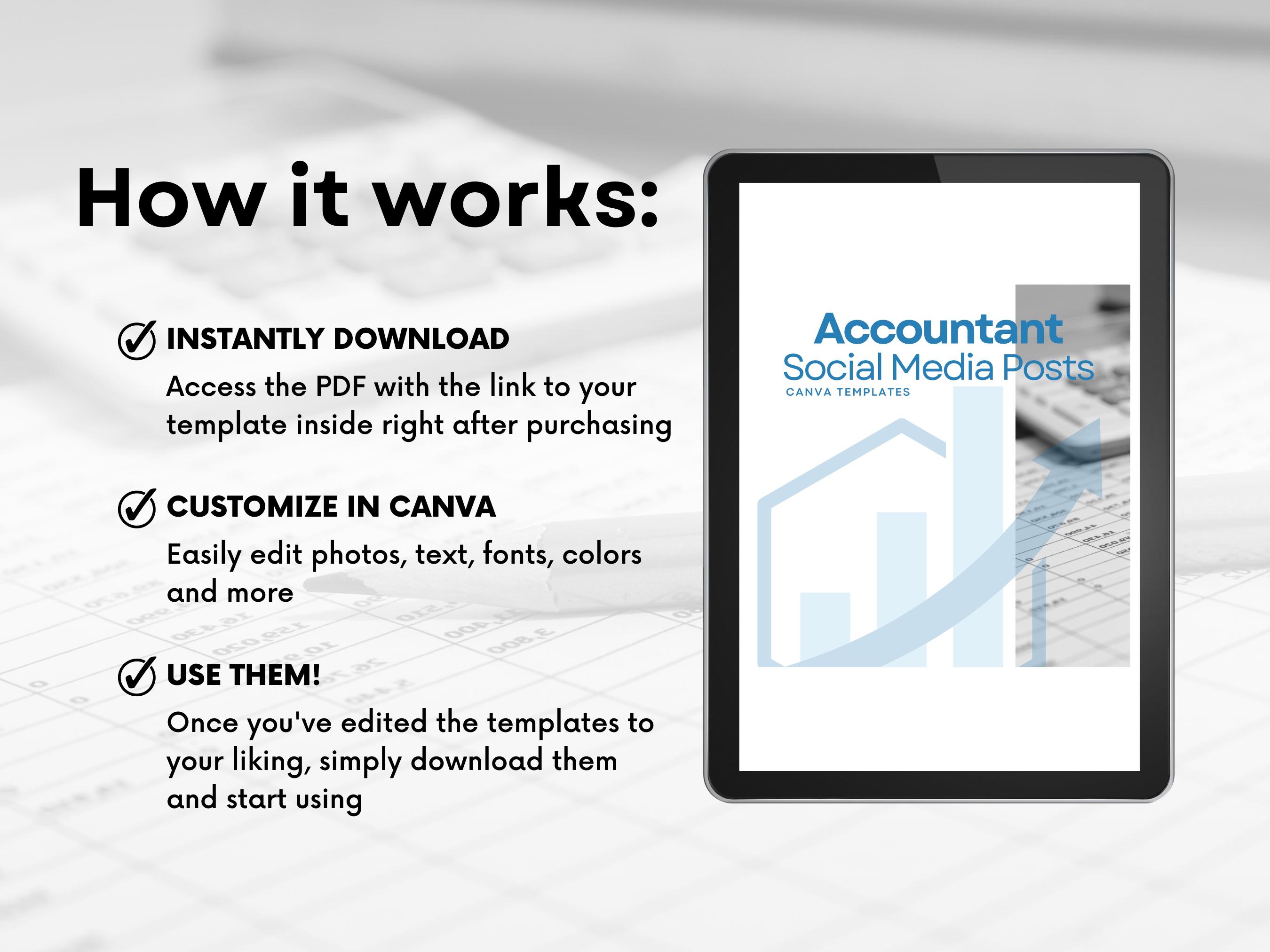 Accountant Instagram Posts Template | Bookkeepers Social Media | CPA ...