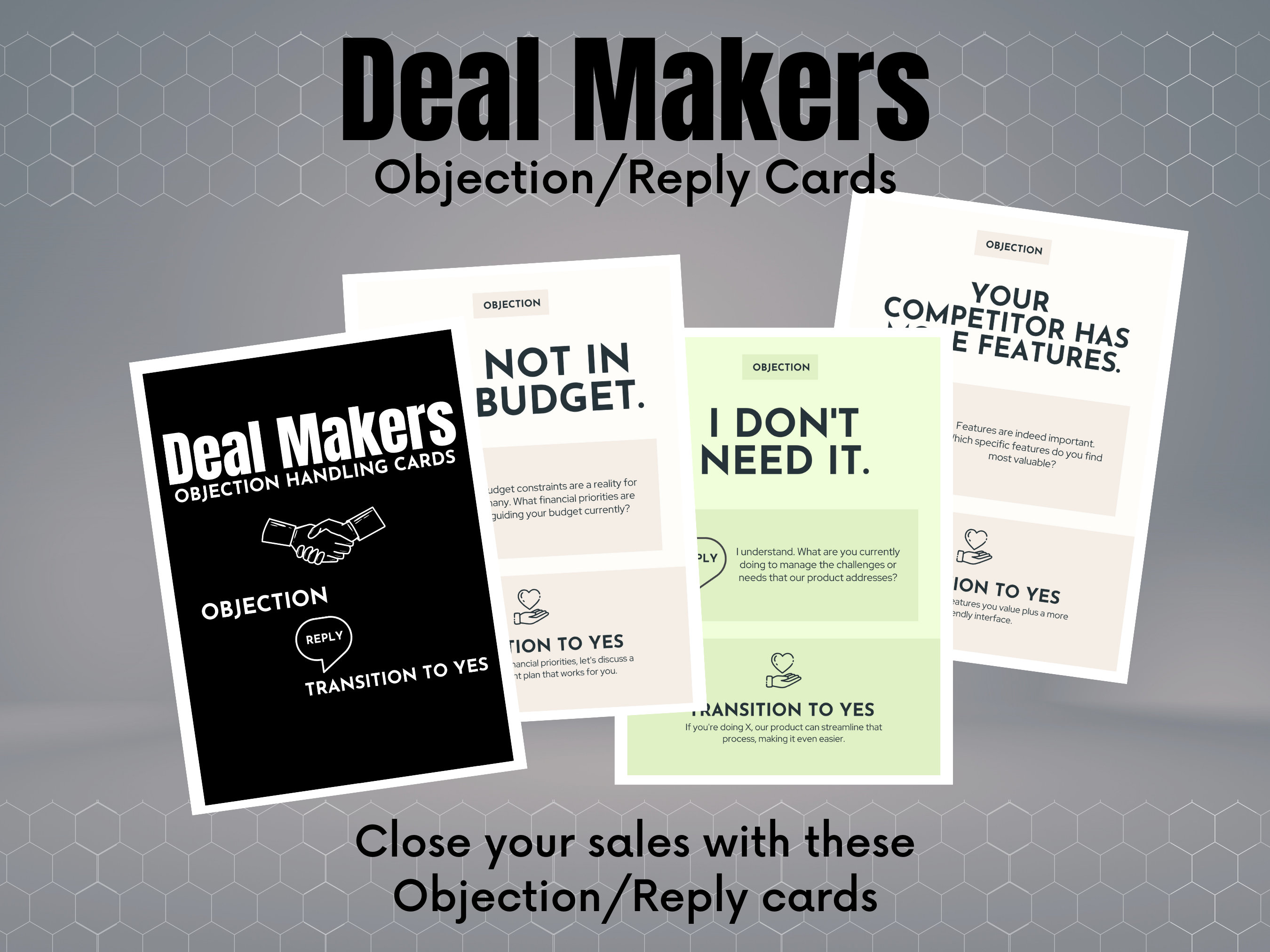 Deal Makers Sales Cards Template for Canva Editable Business - Etsy