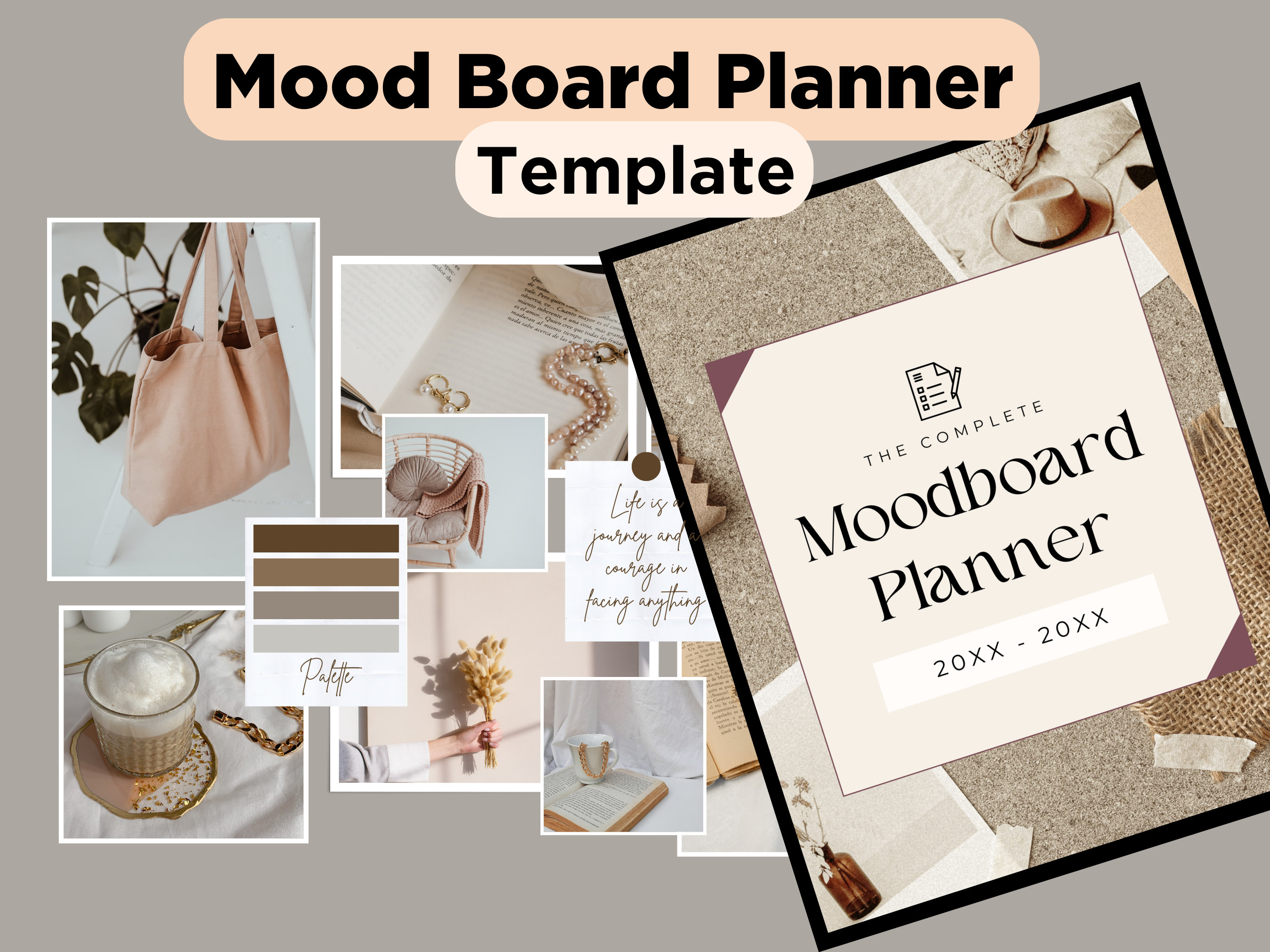 Mood Board Planner Template for Canva Editable - Etsy