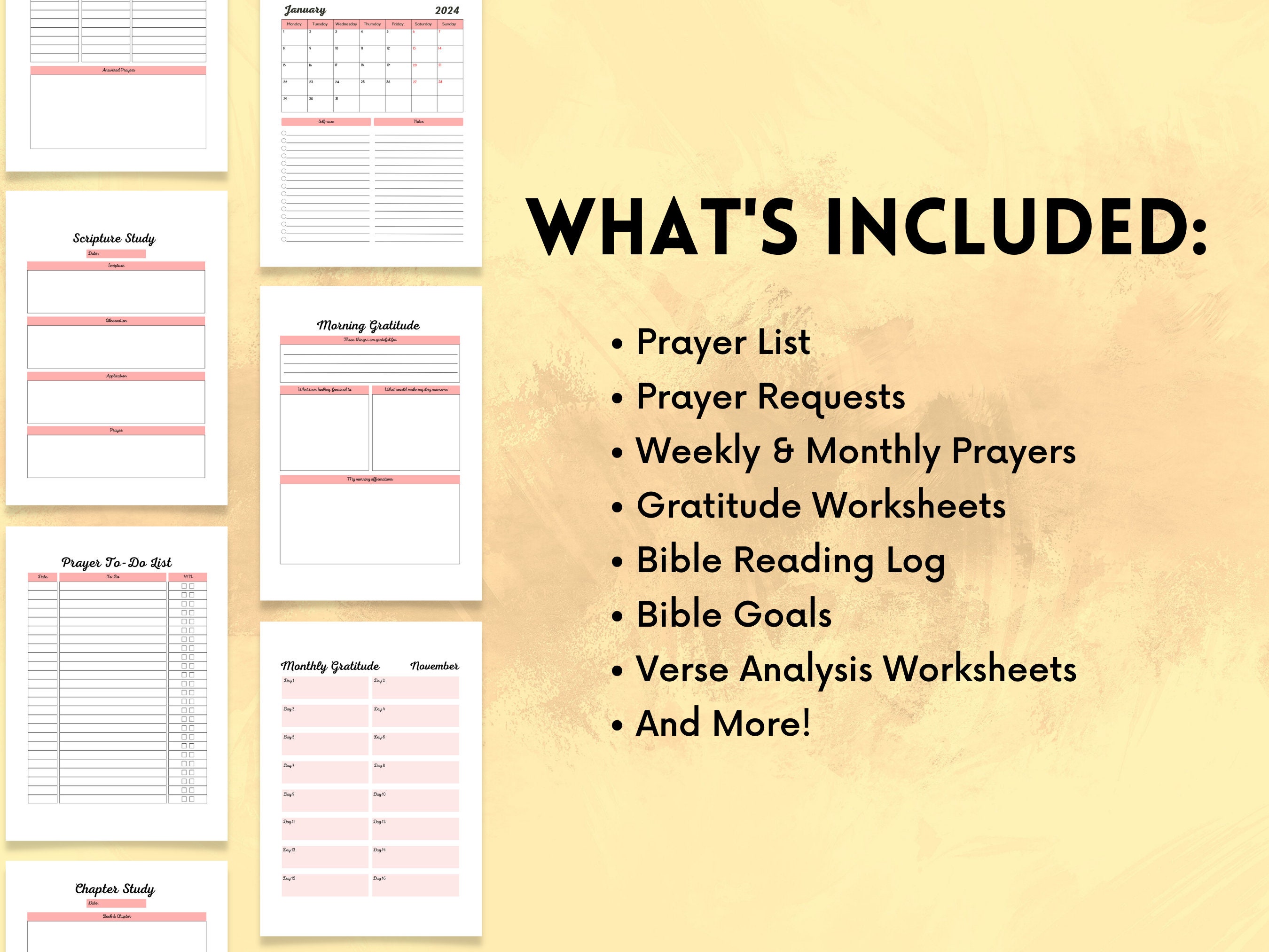 Prayer Journal | Template for Canva | Editable | Bible Study | Church ...