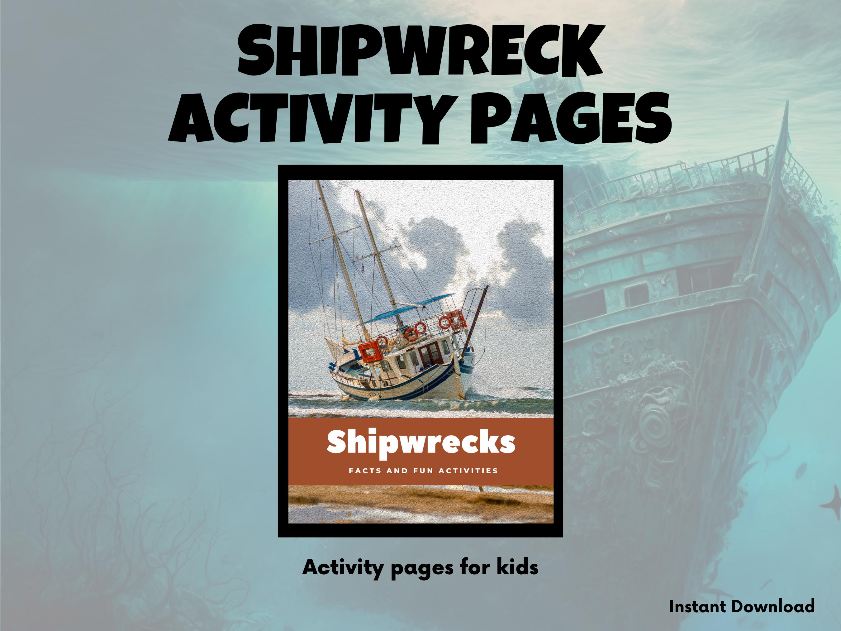 Shipwreck Activity Pack for Kids | Printable PDF | Puzzle Shipwreck ...