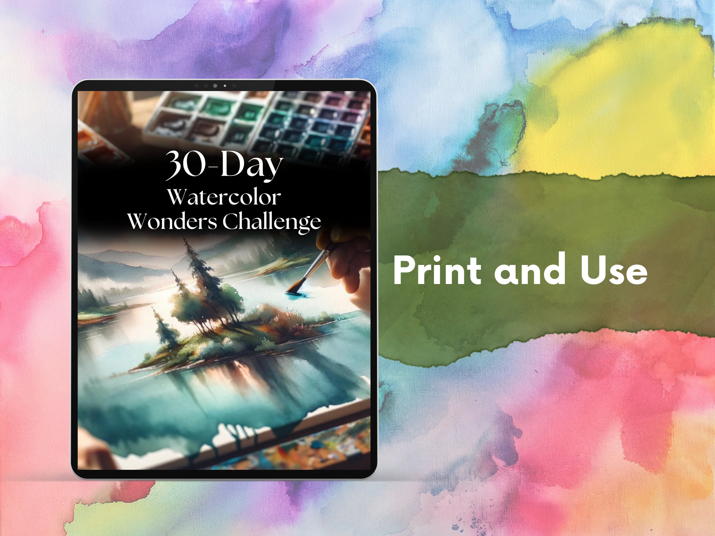 30 Day Watercolor Challenge | Instant Download | Art Prompts | Digital ...