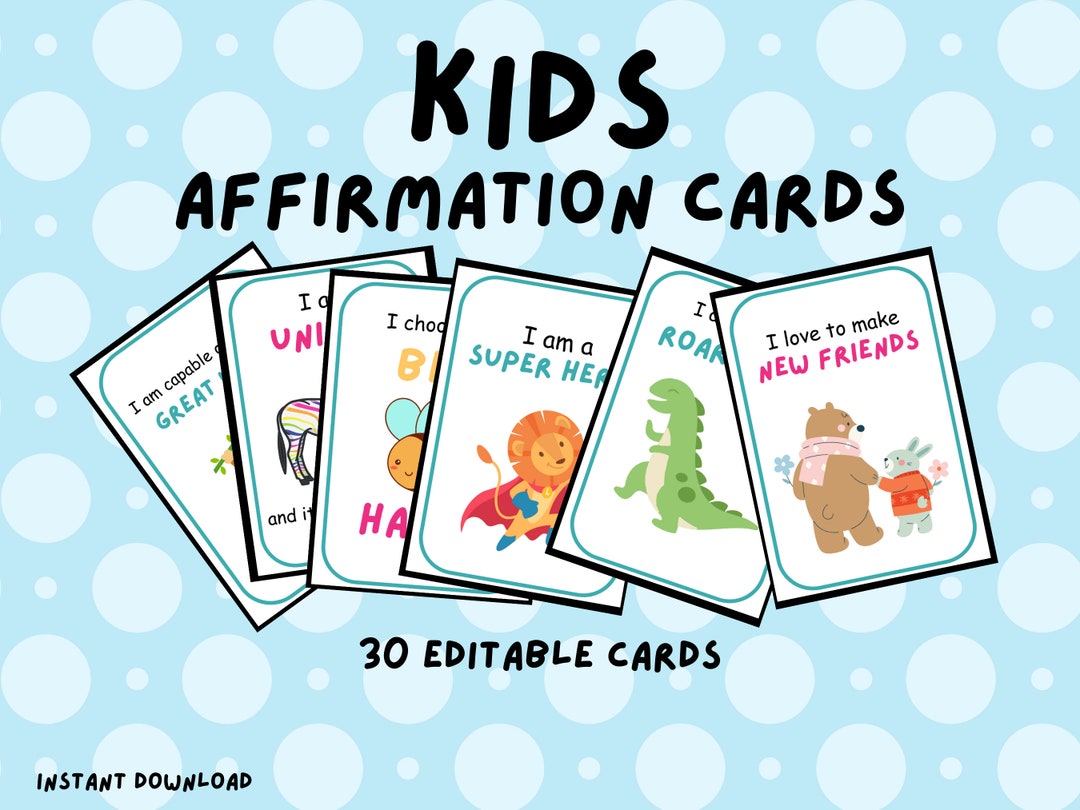 Positive Affirmation Cards for Kids | Lunch Box Cards | Positive Quote ...