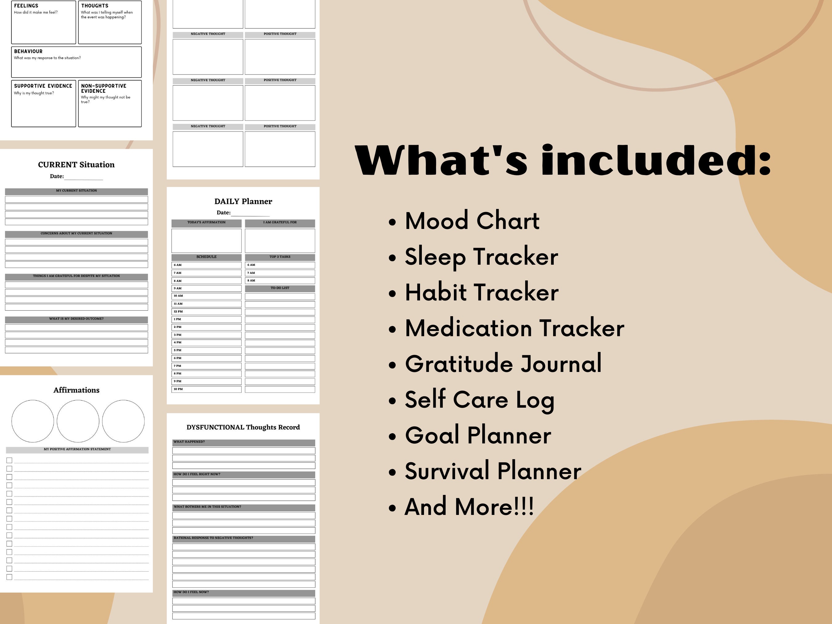 Depression Therapy Journal | Self Care Planner | Mental Health ...