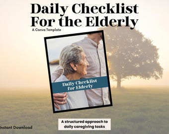 Daily Checklist for Senior/elderly Care - Etsy