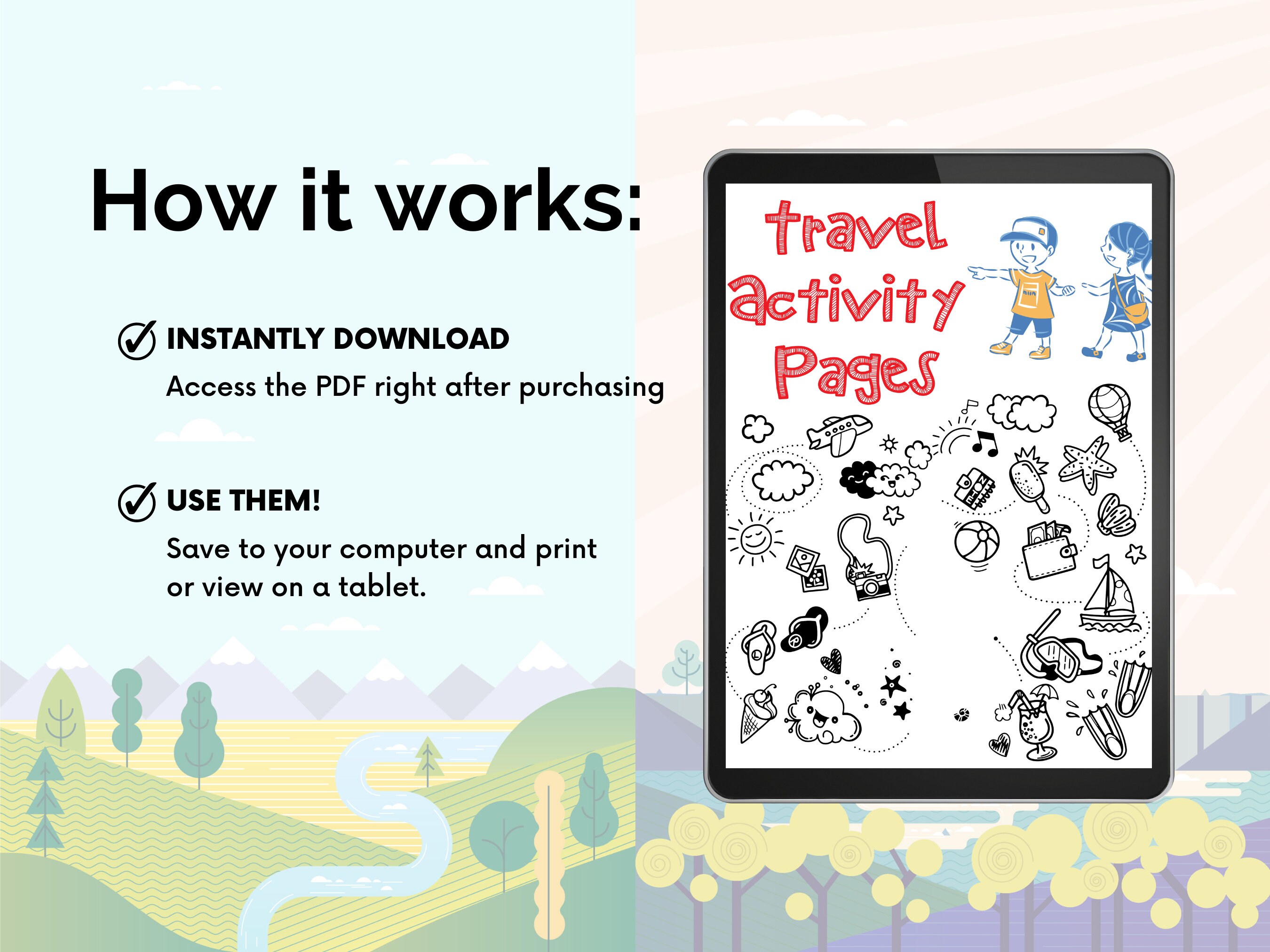 Travel Activity Pages for Children | Entertainment for Kids | Road Trip ...