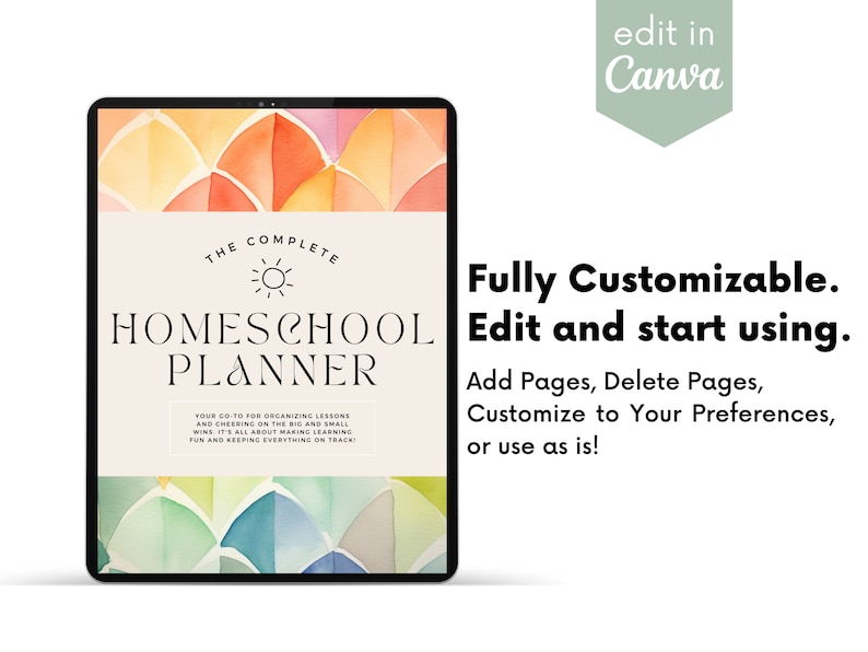 Homeschool Planner | Editable Canva Template | Education ...