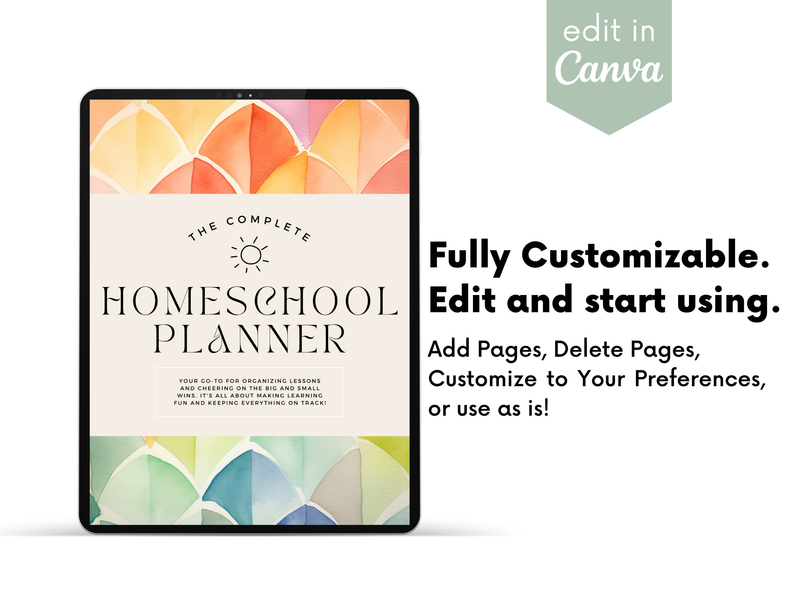 Homeschool Planner | Editable Canva Template | Education ...