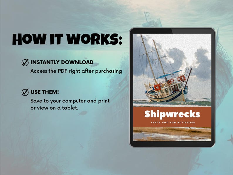 Shipwreck Activity Pack for Kids | Printable PDF | Puzzle Shipwreck ...