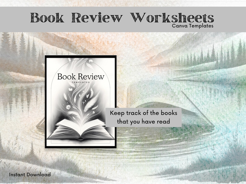 Book Review Templates Canva Template Young Reader School Reading ...