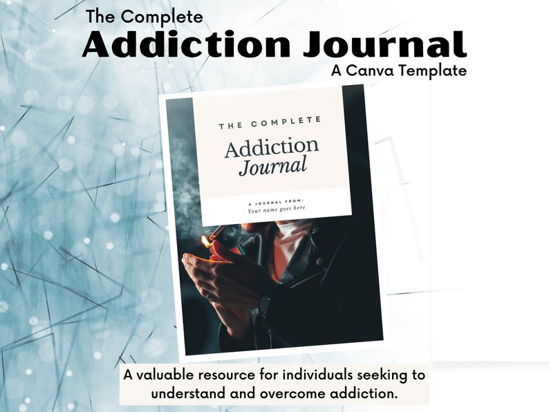 Addiction Journal Template for Canva Editable Daily Tracker Recovery ...