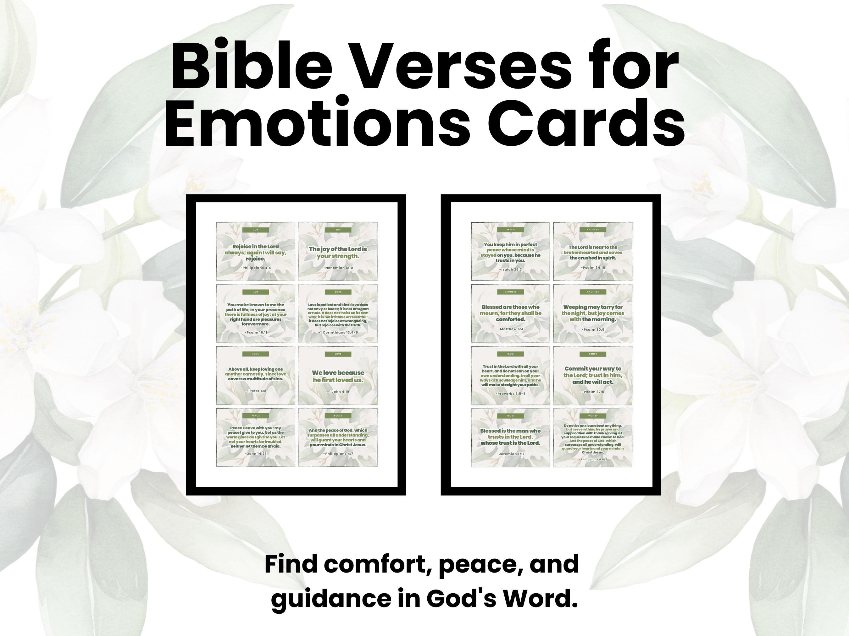 Bible Verses for Emotions | Printable Verse Cards | Print and Cut ...