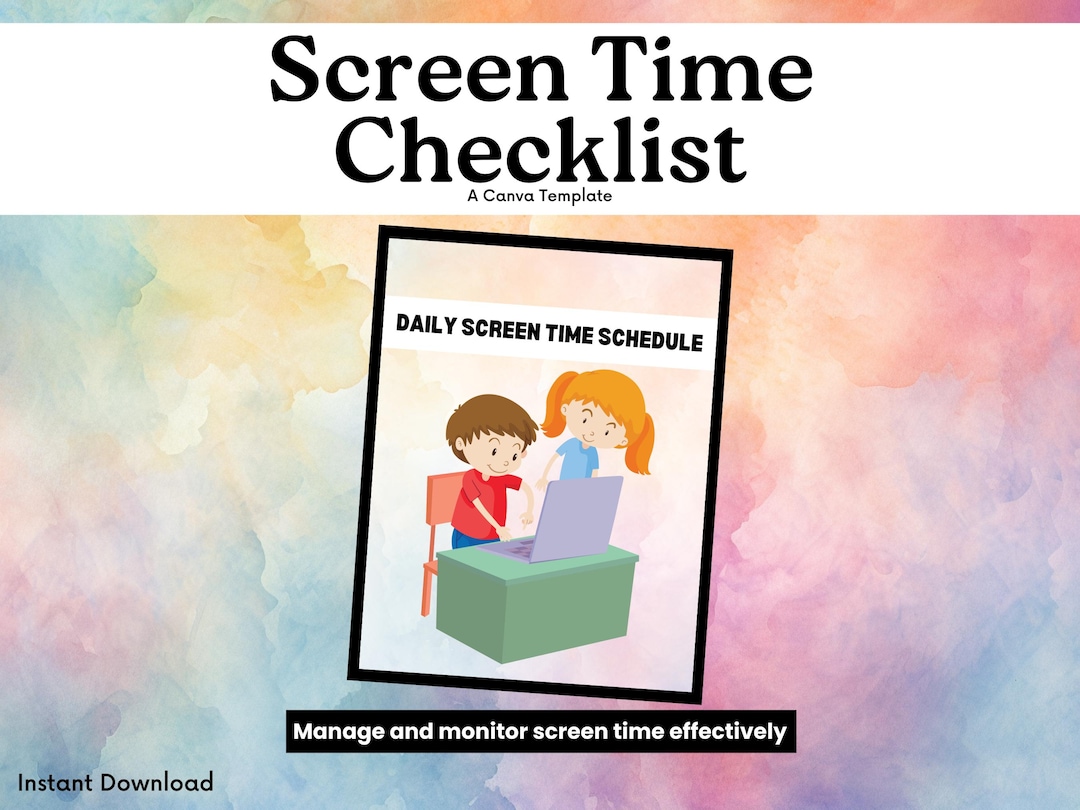 Screen Time Checklist | Editable Screen Time Chore Chart | Summer ...