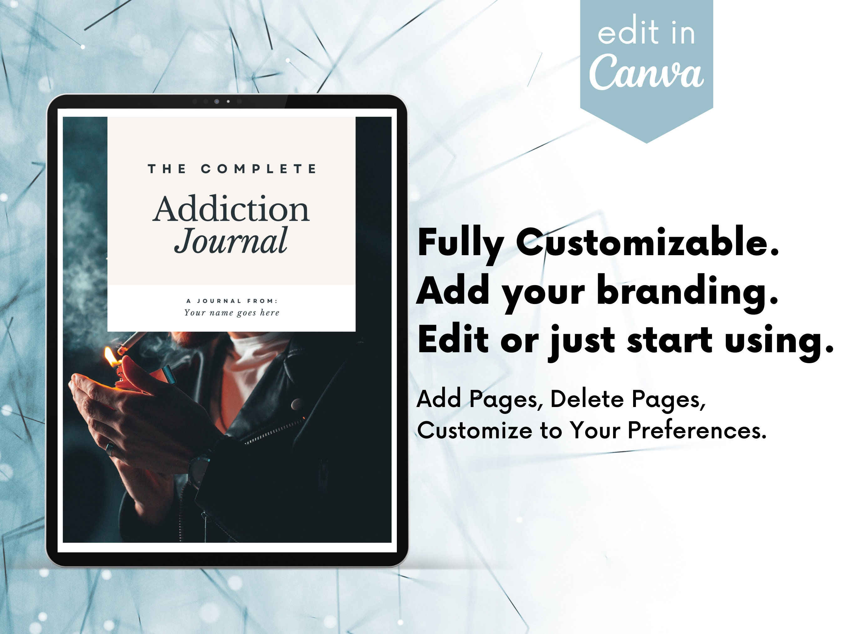 Addiction Journal Template for Canva Editable Daily Tracker Recovery ...