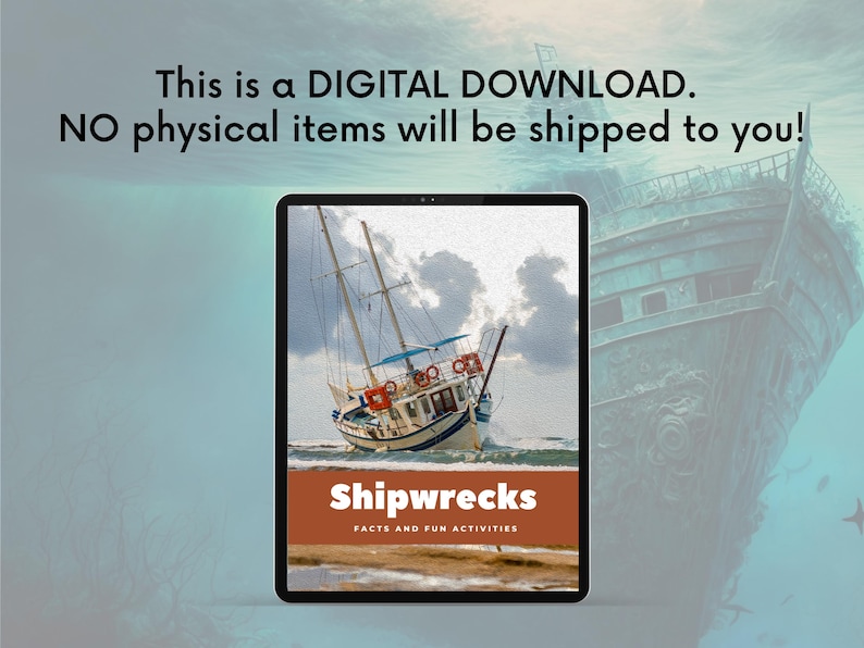 Shipwreck Activity Pack for Kids Printable PDF Puzzle Shipwreck Trivia ...
