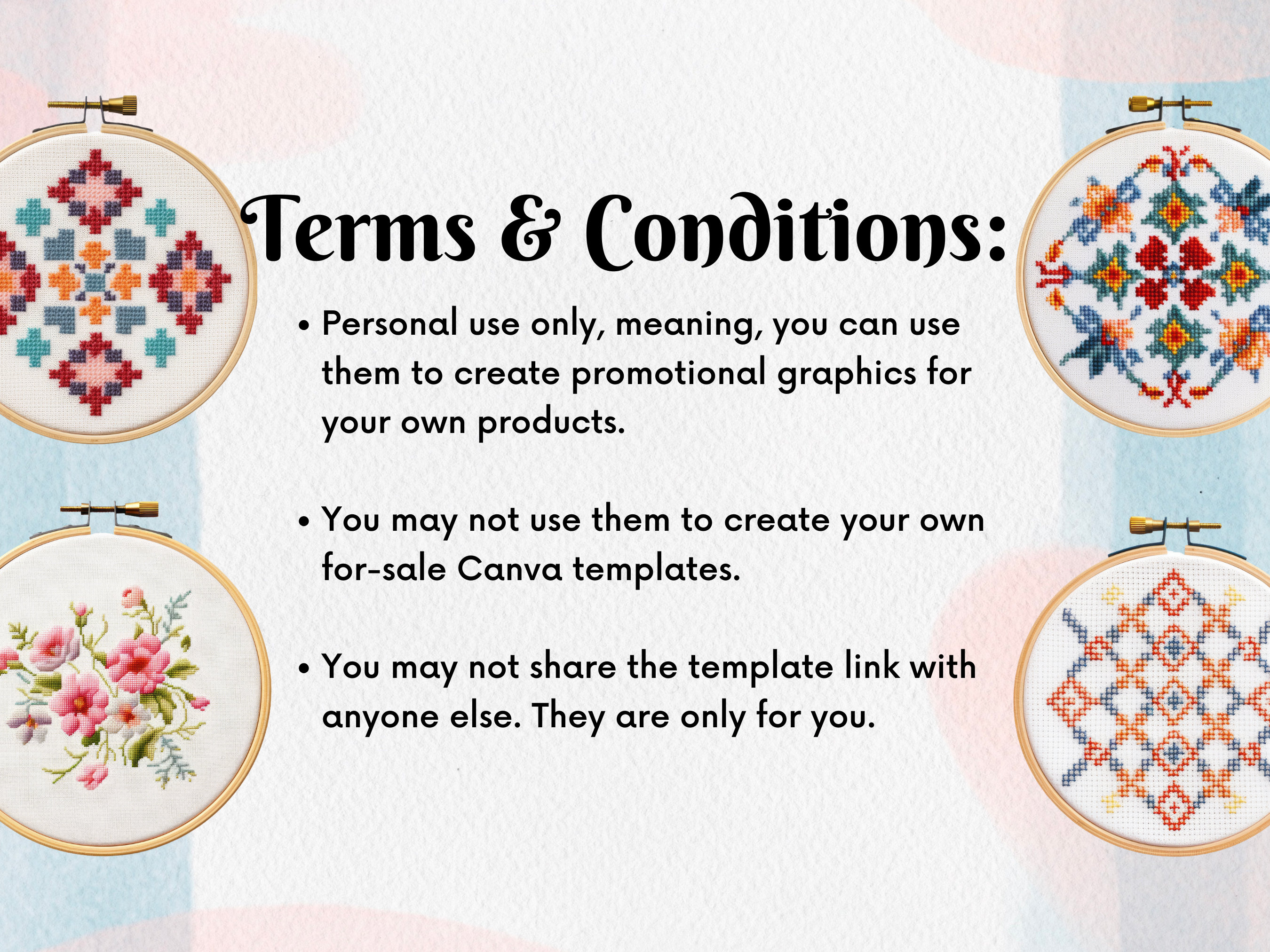 Cross Stitch Embroidery Planner Canva Template Digital Download ...