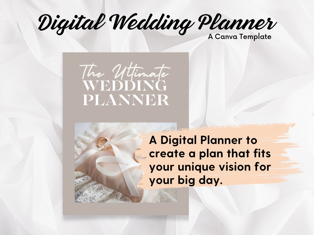 DIGITAL Wedding Day Planner Template for Canva Editable - Etsy