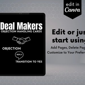 Deal Makers Sales Cards Template for Canva Editable Business - Etsy