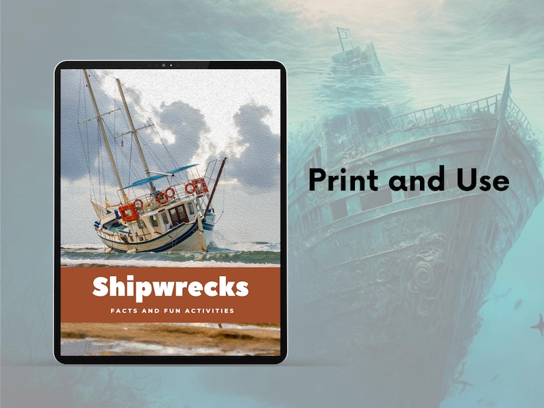 Shipwreck Activity Pack for Kids Printable PDF Puzzle Shipwreck Trivia ...