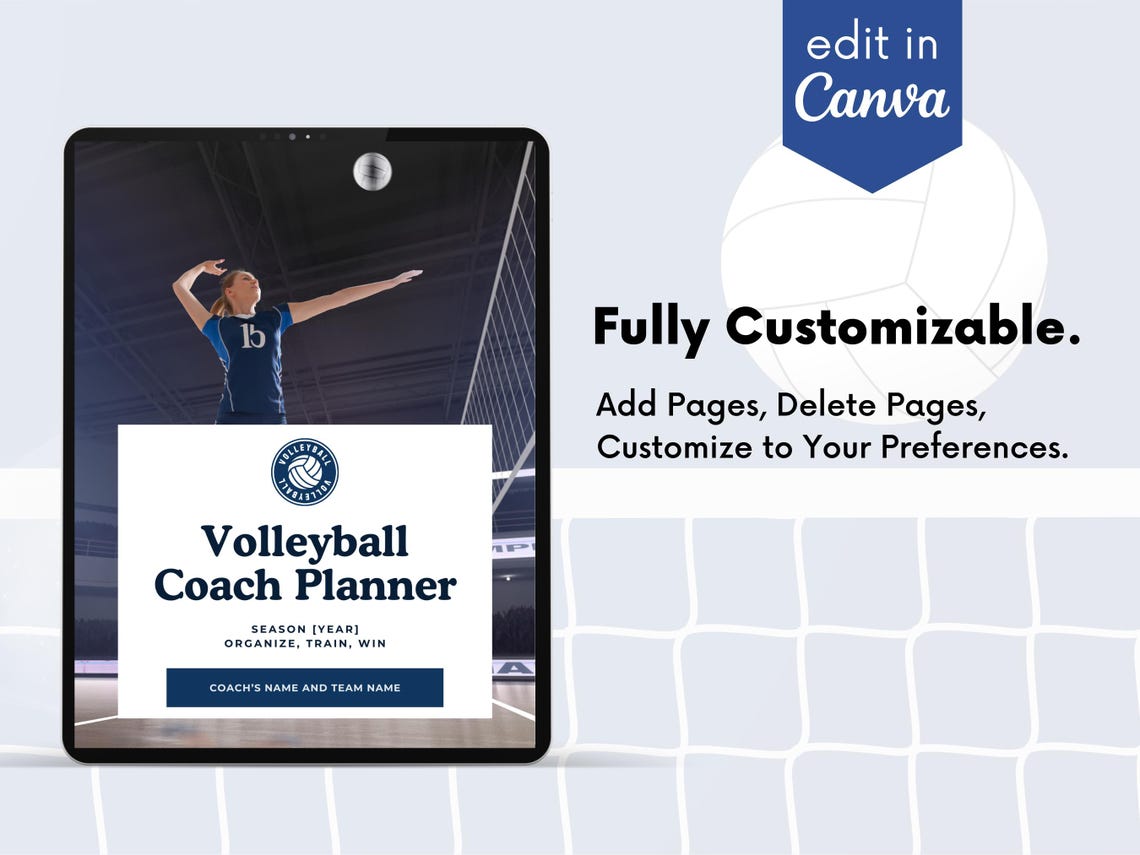 Volleyball Coach Planner | Coaches Game Day Preparation | Team Training ...