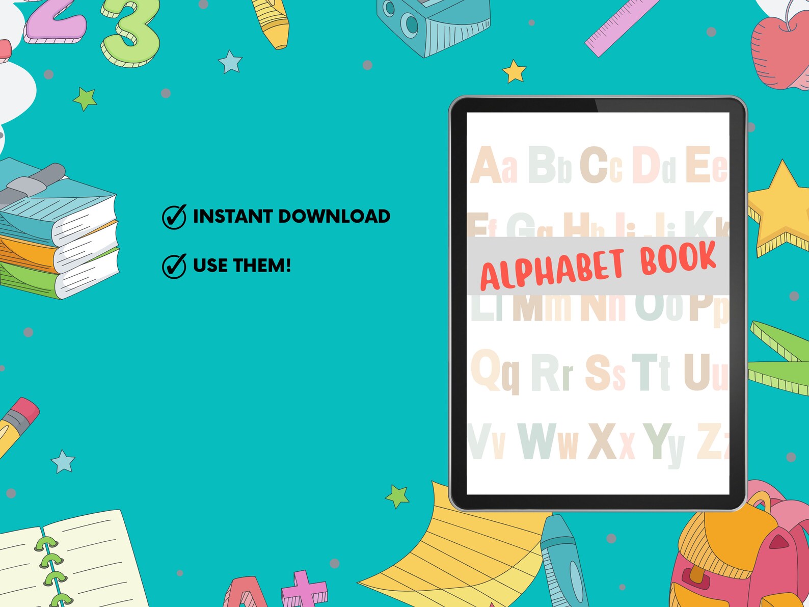 Alphabet Letter Tracing Worksheets Preschool Kindergarten Handwriting ...