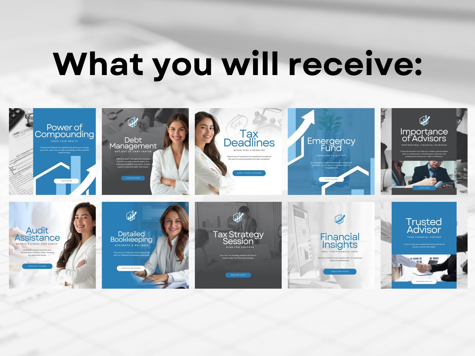 Accountant Instagram Posts Template | Bookkeepers Social Media | CPA ...