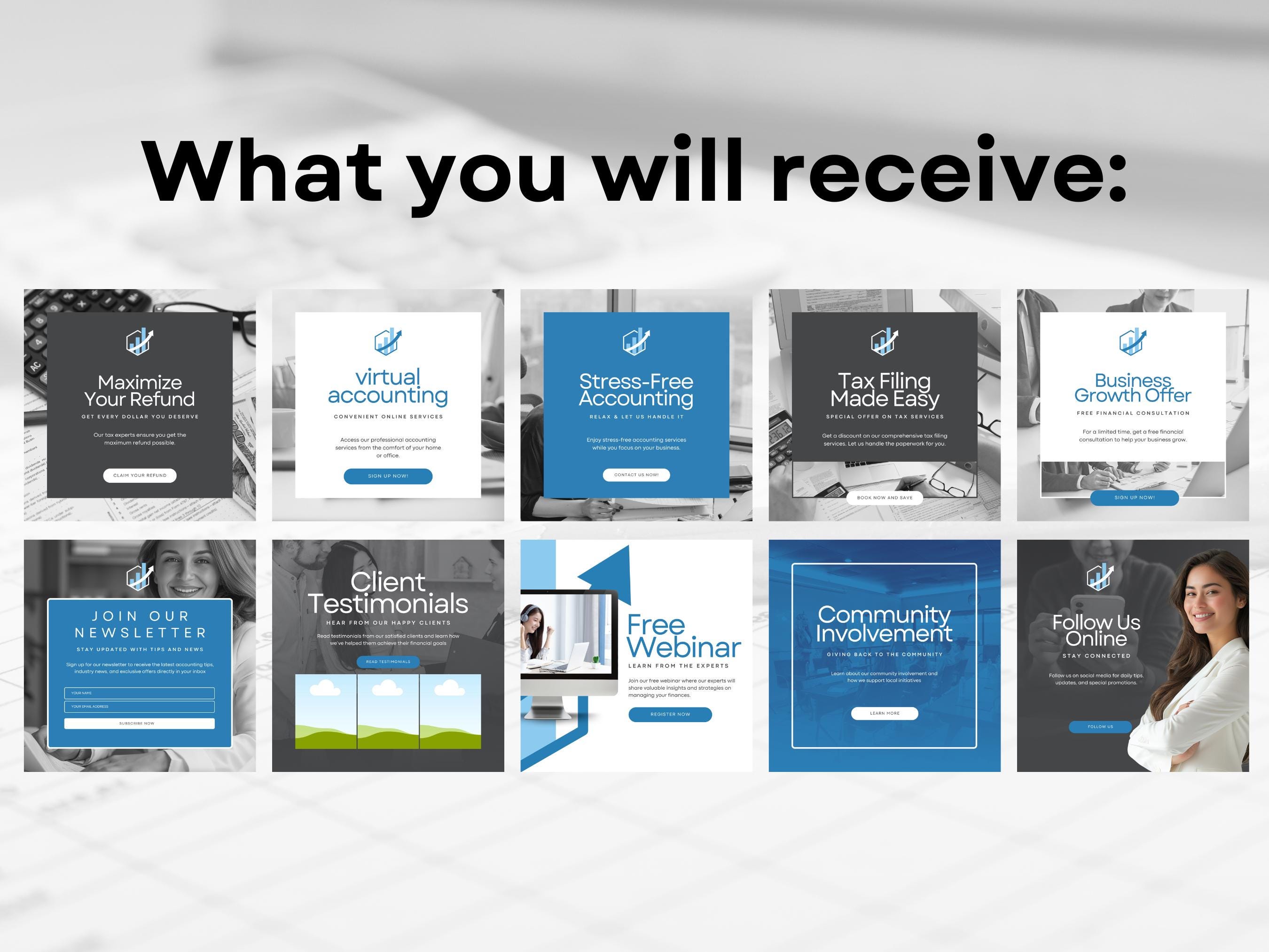 Accountant Instagram Posts Template | Bookkeepers Social Media | CPA ...