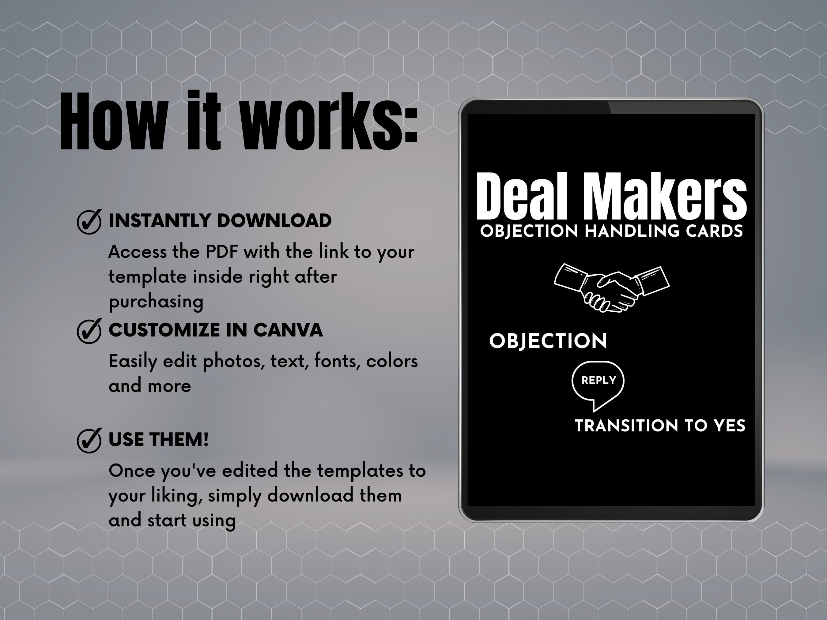 Deal Makers Sales Cards Template for Canva Editable Business - Etsy