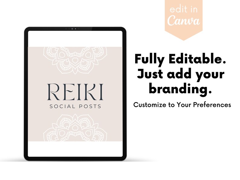Reiki Social Media Posts Instagram Template for Canva Editable the ...