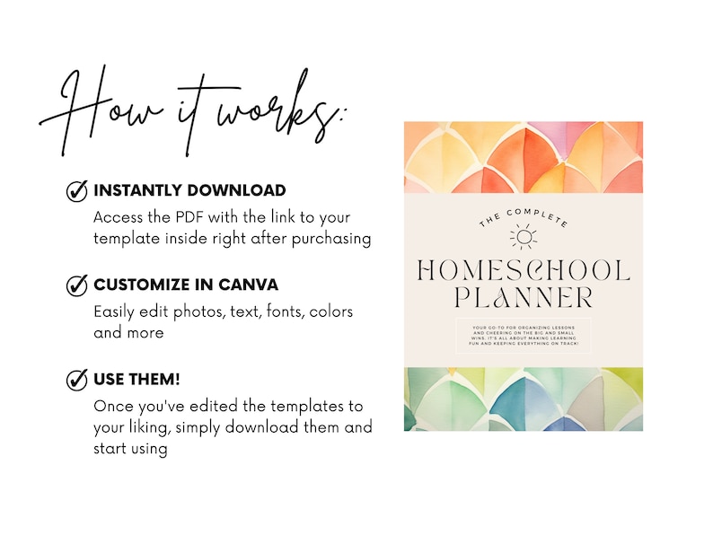 Homeschool Planner | Editable Canva Template | Education ...