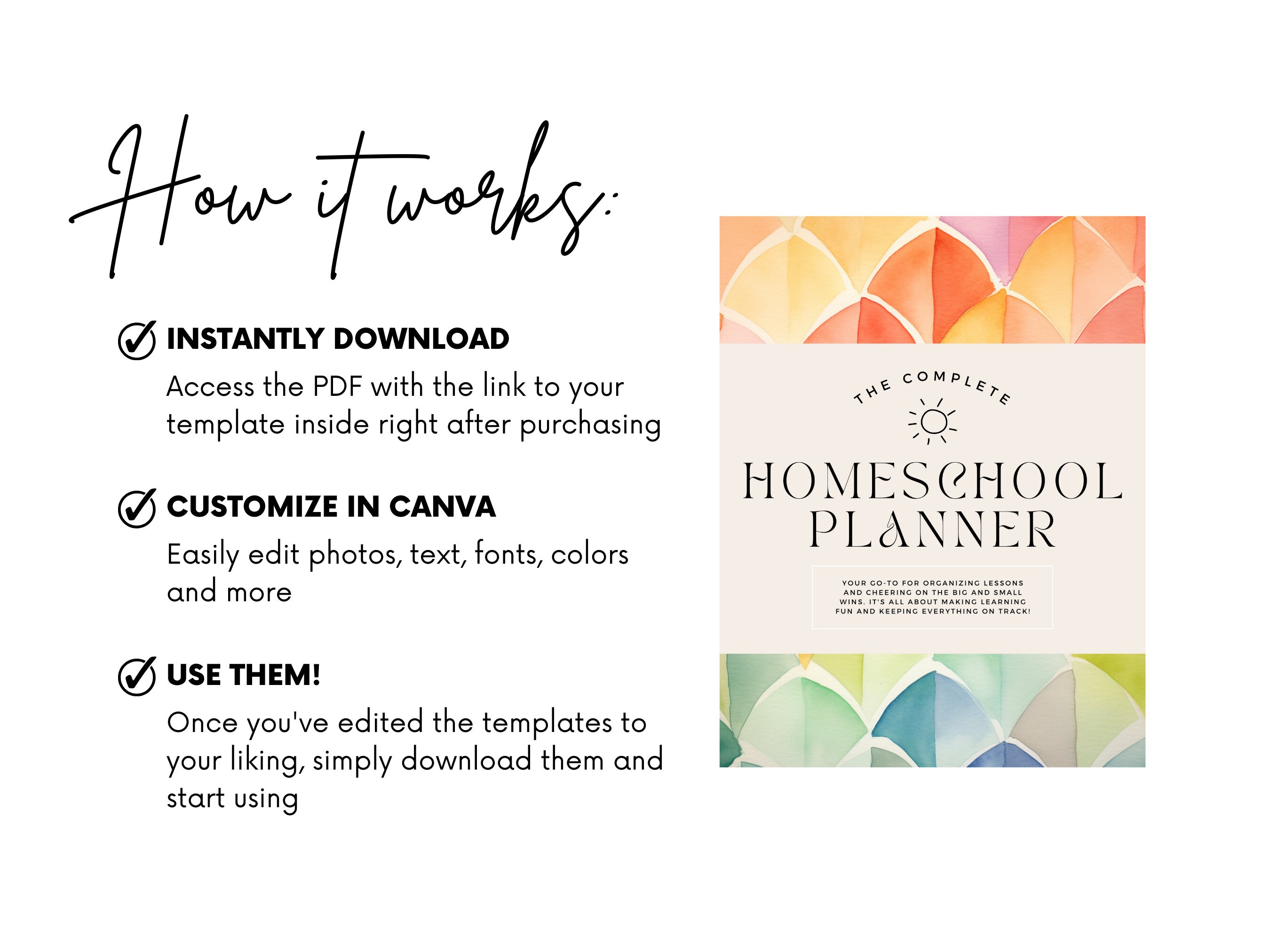 Homeschool Planner | Editable Canva Template | Education ...