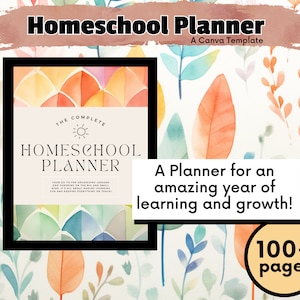 Homeschool Planner | Editable Canva Template | Education ...
