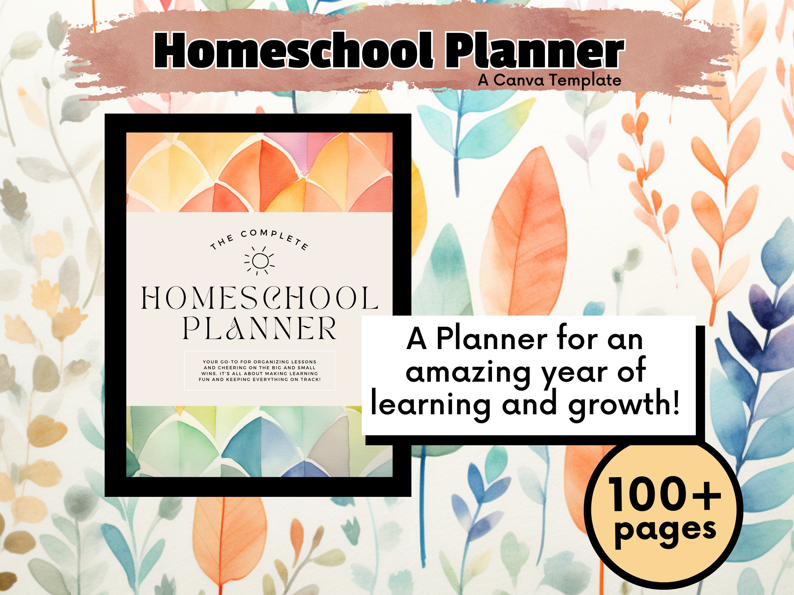 Homeschool Planner | Editable Canva Template | Education ...