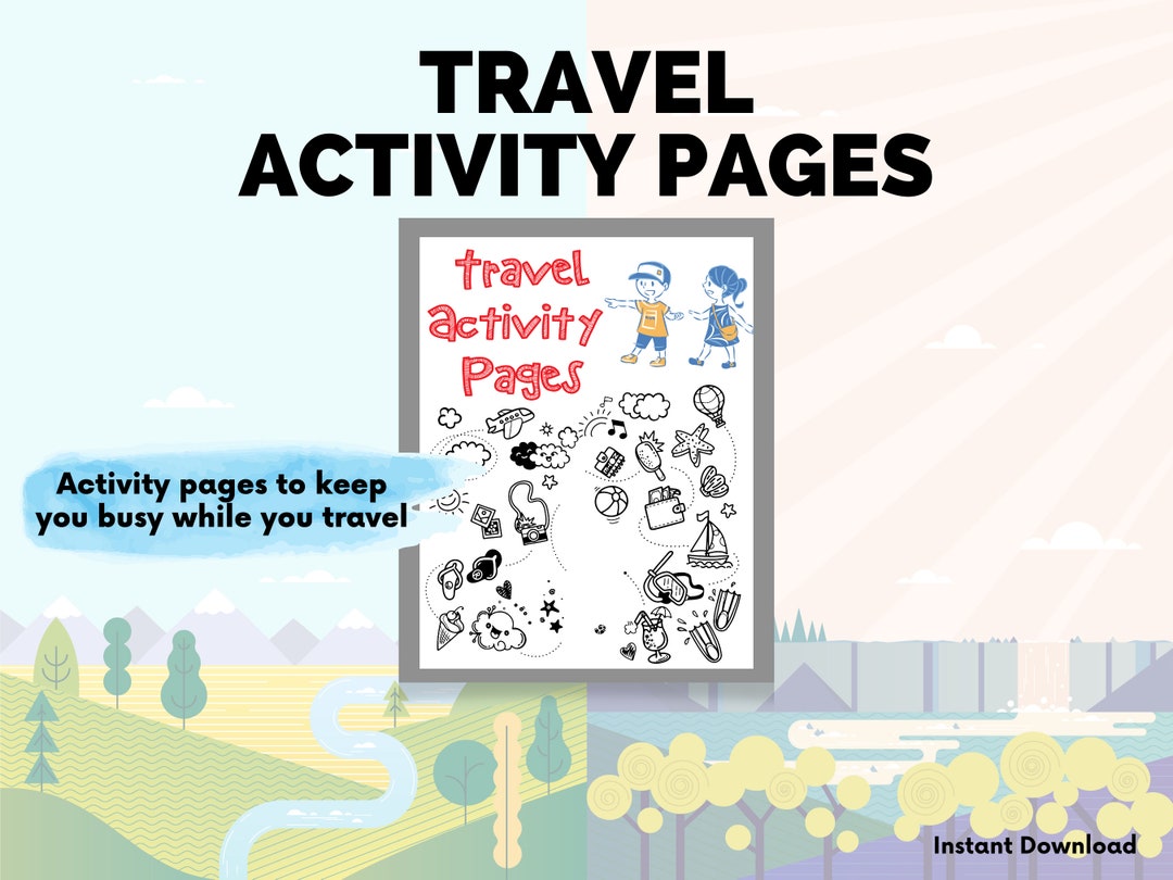 Travel Activity Pages for Children | Entertainment for Kids | Road Trip ...