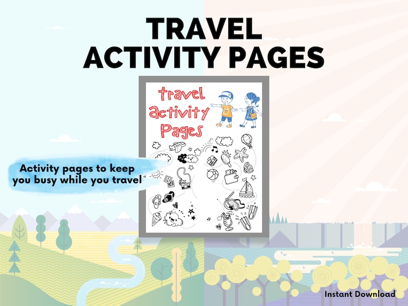 Travel Activity Pages for Children | Entertainment for Kids | Road Trip ...