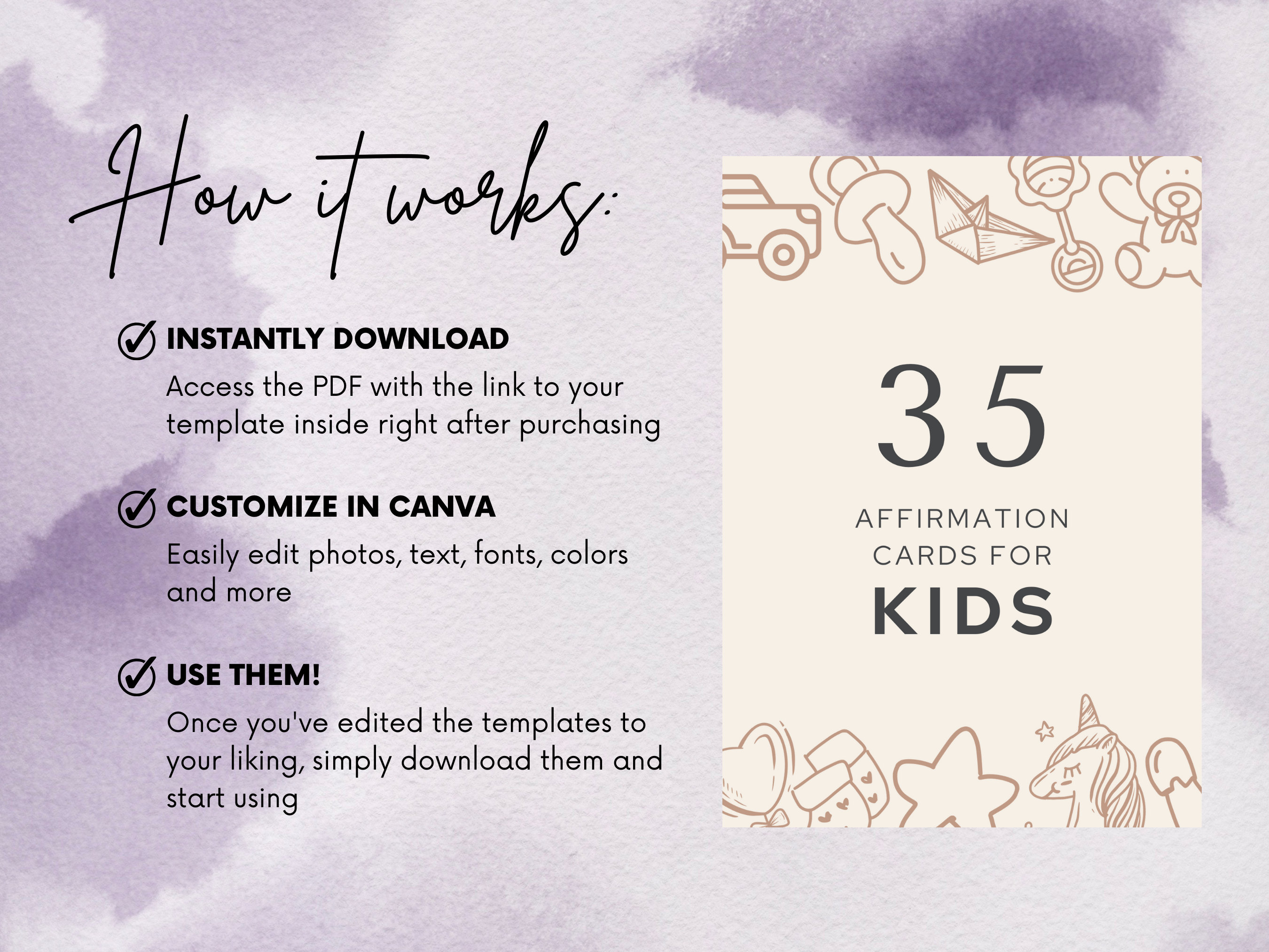 Affirmation Cards for Kids Template for Canva Editable - Etsy