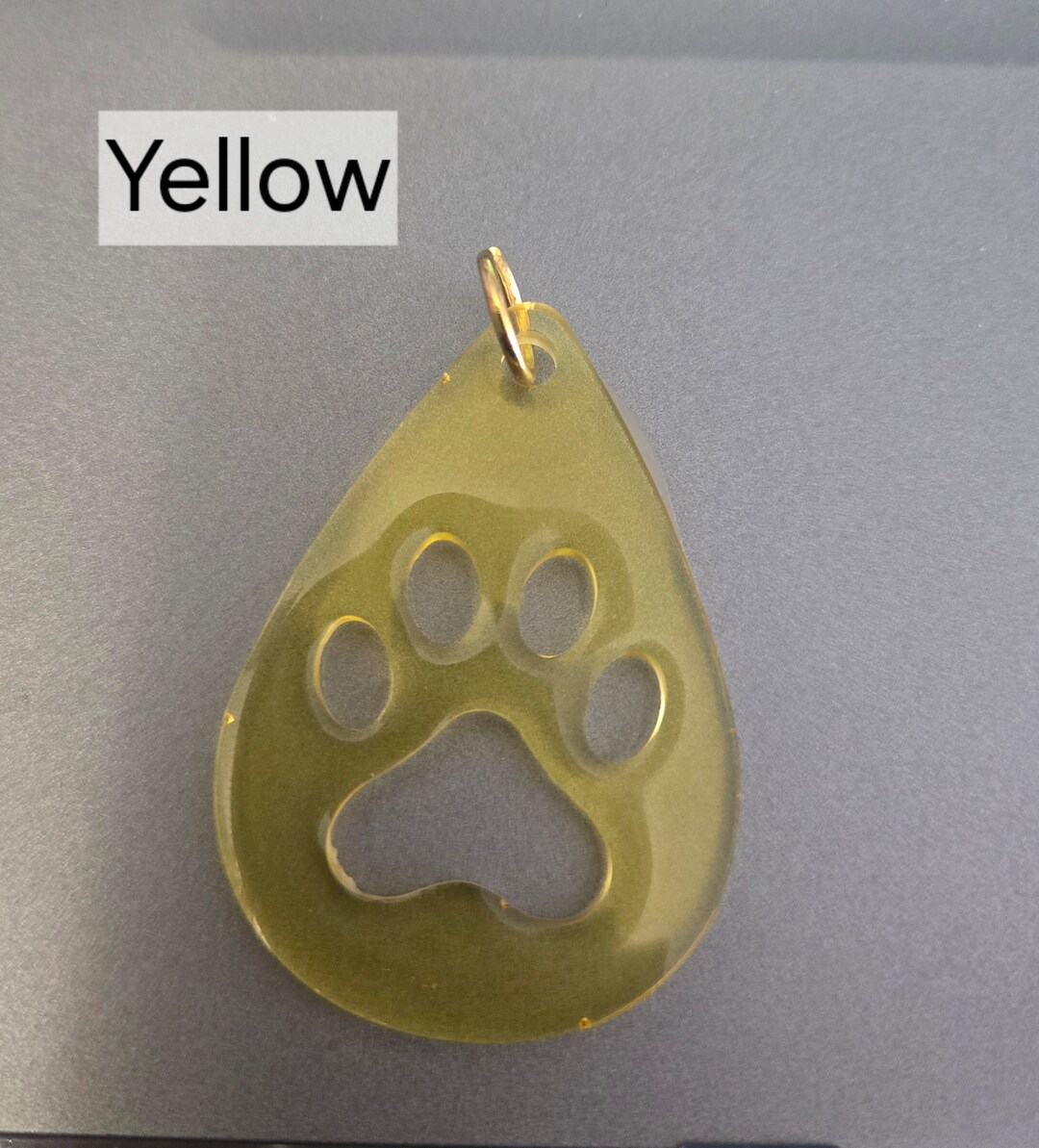 Paw Print Water Drop Keychain Acrylic Resin *customize* - Etsy
