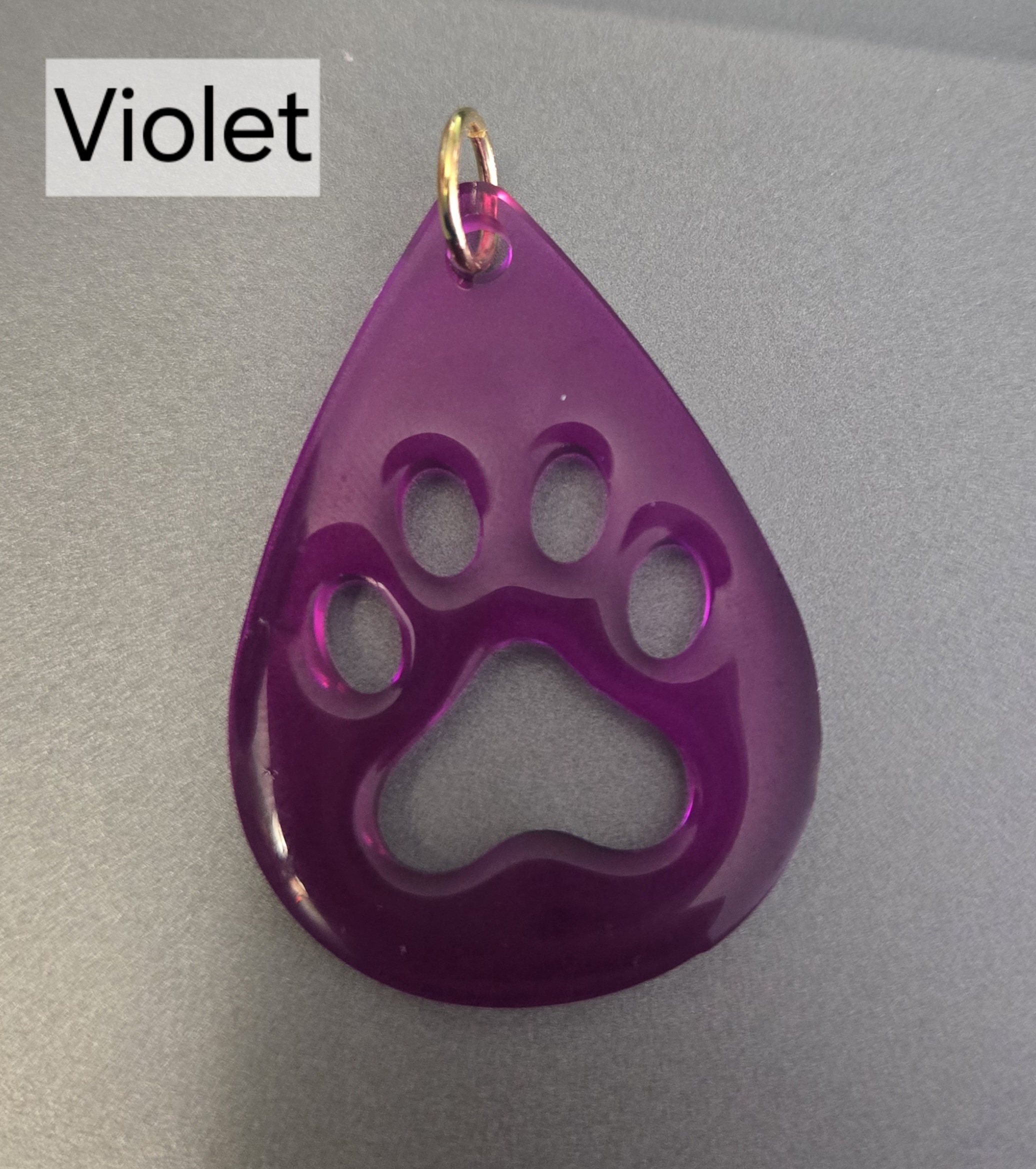 Paw Print Water Drop Keychain - Etsy