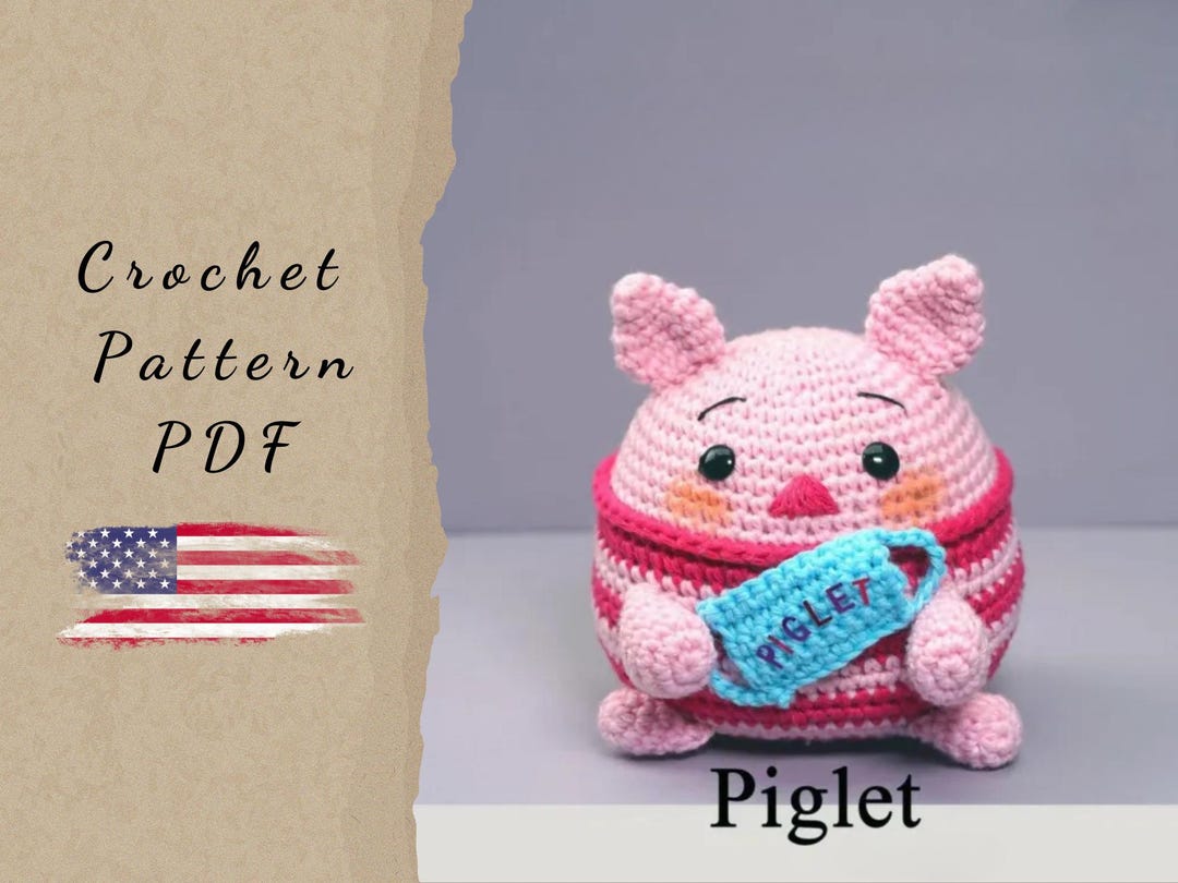Pig Crochet Pattern, Amigurumi Valentines Crochet Pattern Piglet ...