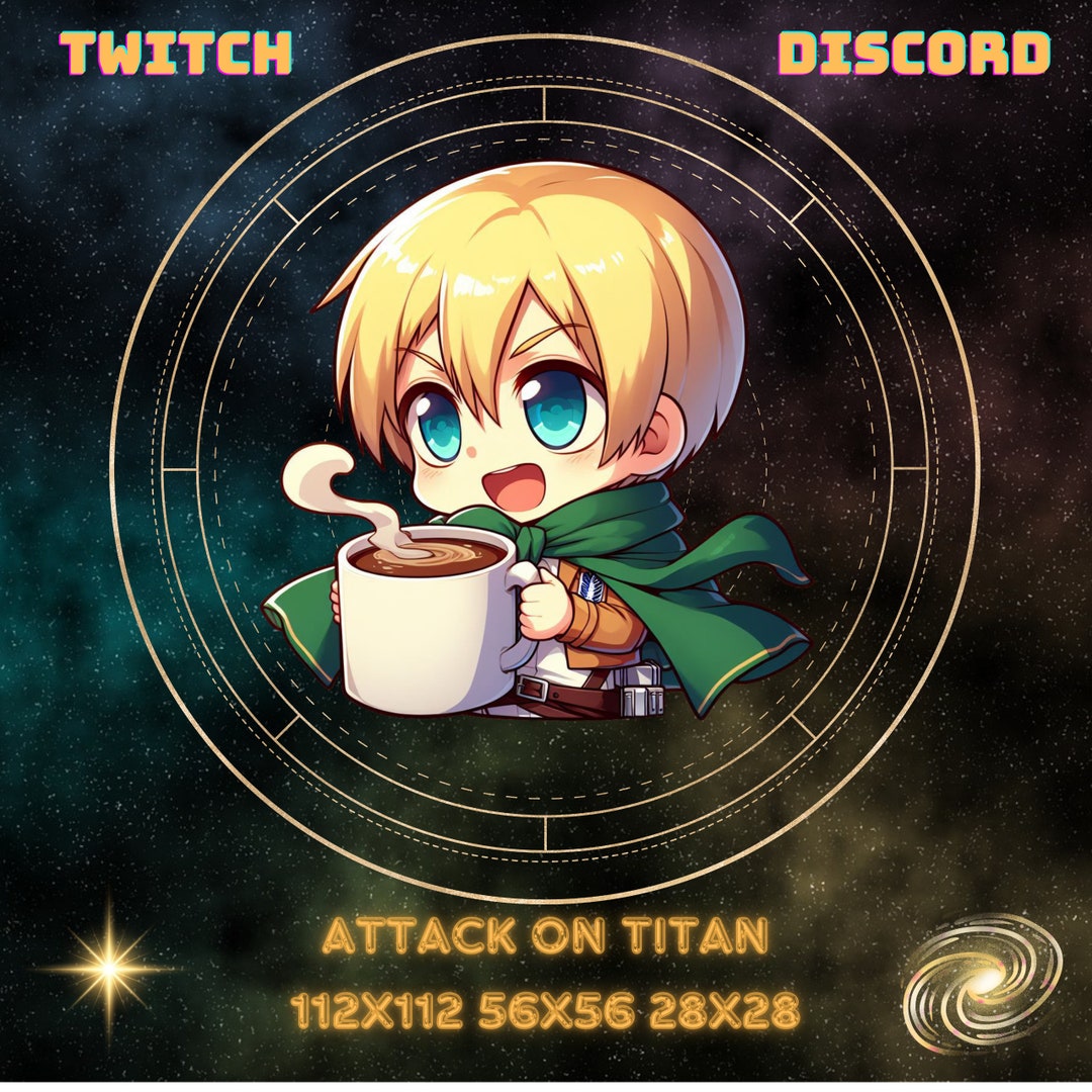 Attack on Titan Armin Drinking Coffee, Hot Chocolate . EMOTE, Twitch ...
